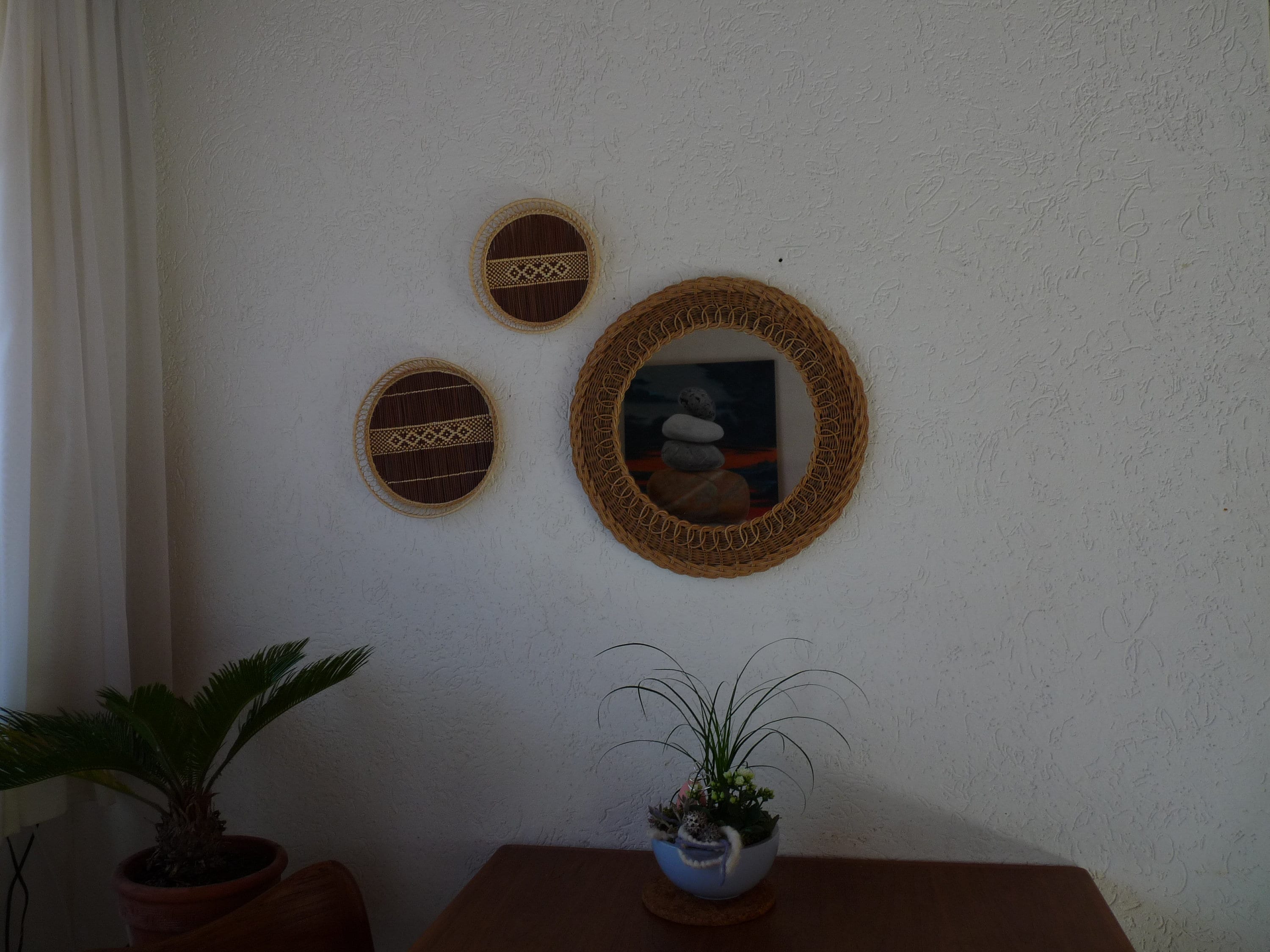 Vintage Wall Round Wicker Frame Round Mirror Round Boho | Etsy