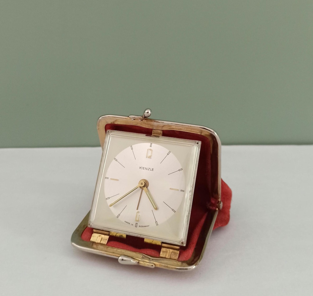 Travel Alarm KIENZLE Folding Clock, 70s Style Desk Clock, Cream Dial ...