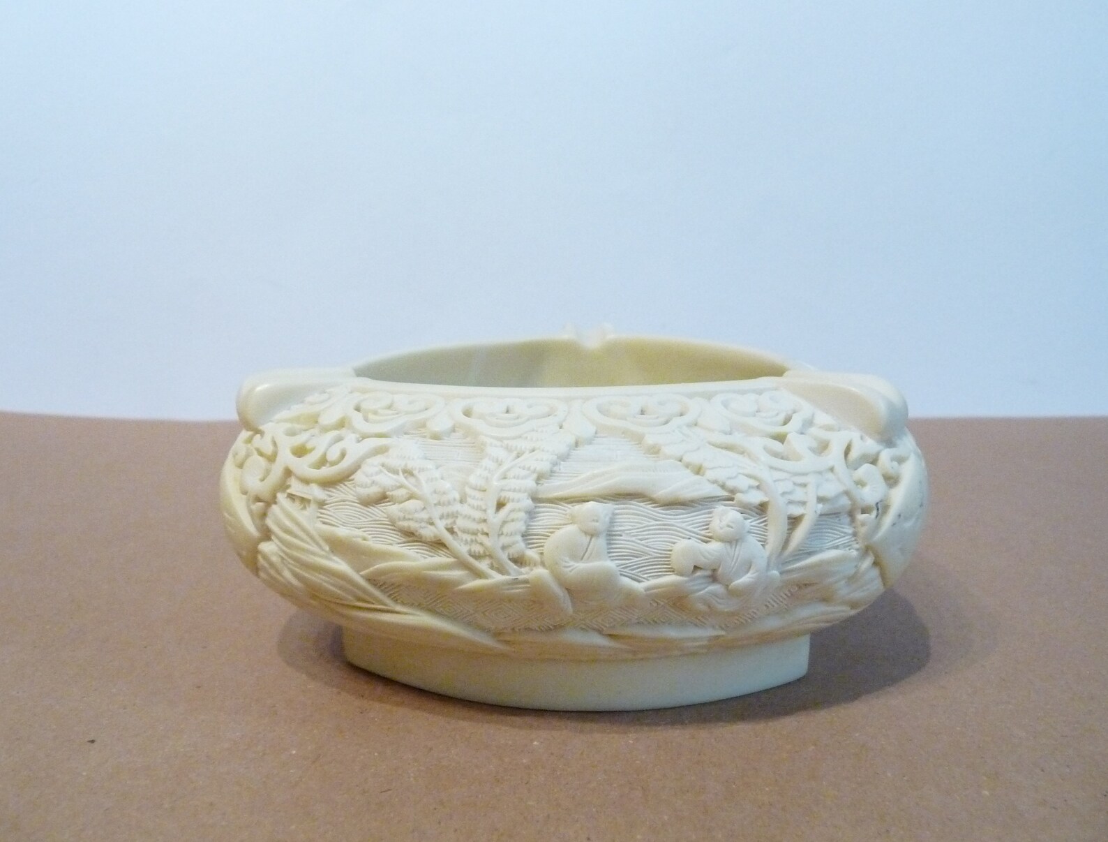 Hand Carved Ivory Soapstone Ashtray Triangular Shape Ashtray - Etsy