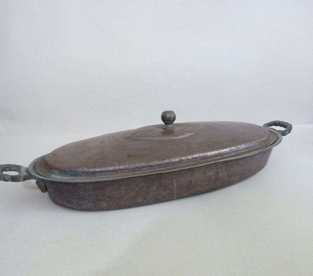 Vintage Large Copper Fish Pan, Classic Vintage Fish Cooking Pot ...