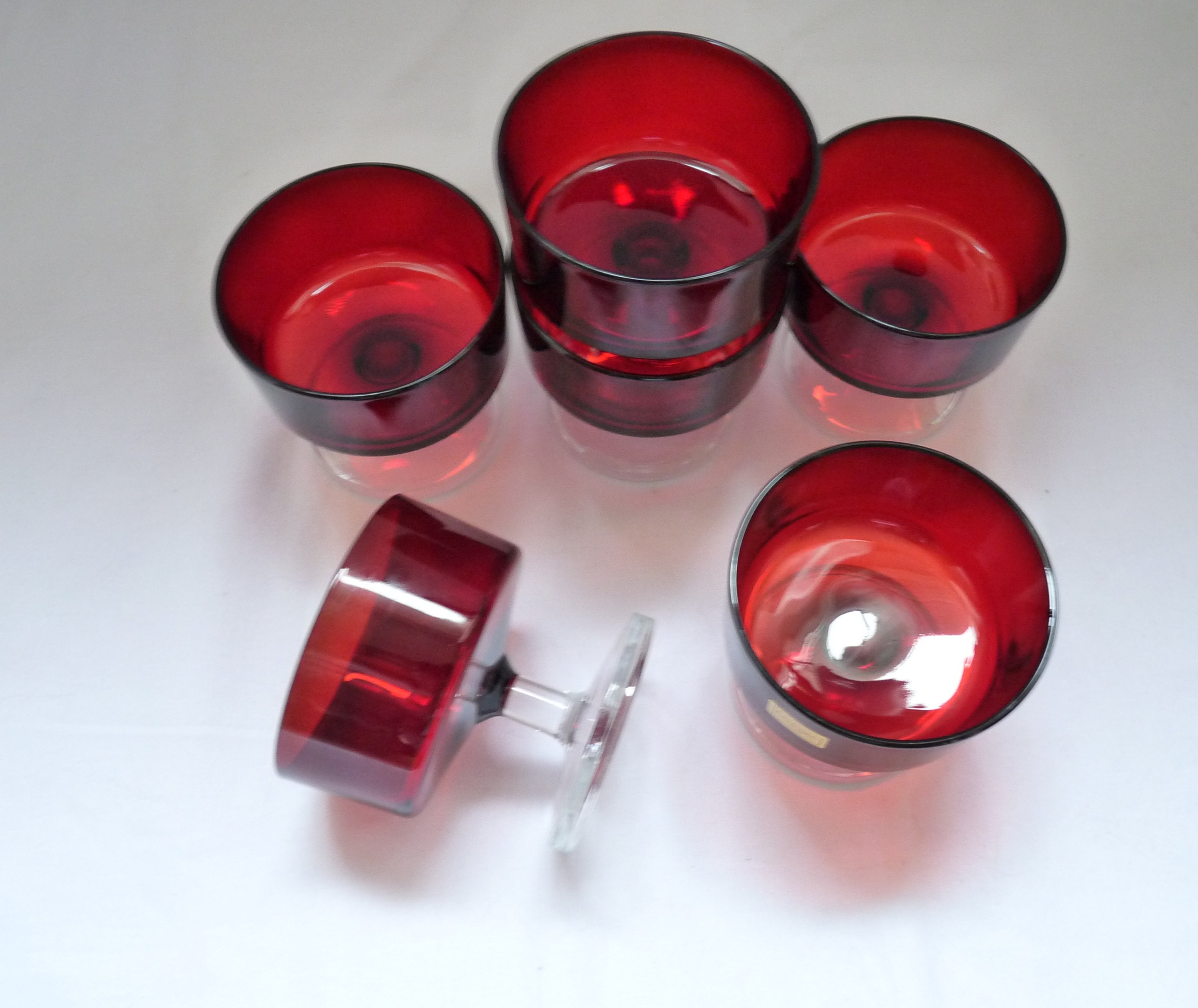 Ruby Red Luminarc Dessert Glasses 1970s Vintage Ice Cream - Etsy