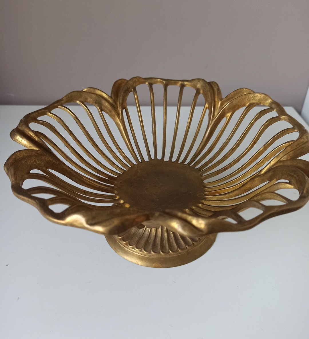 Vintage Solid Brass Bowl Dish, Floral Design, Decorative Brass Bowl ...