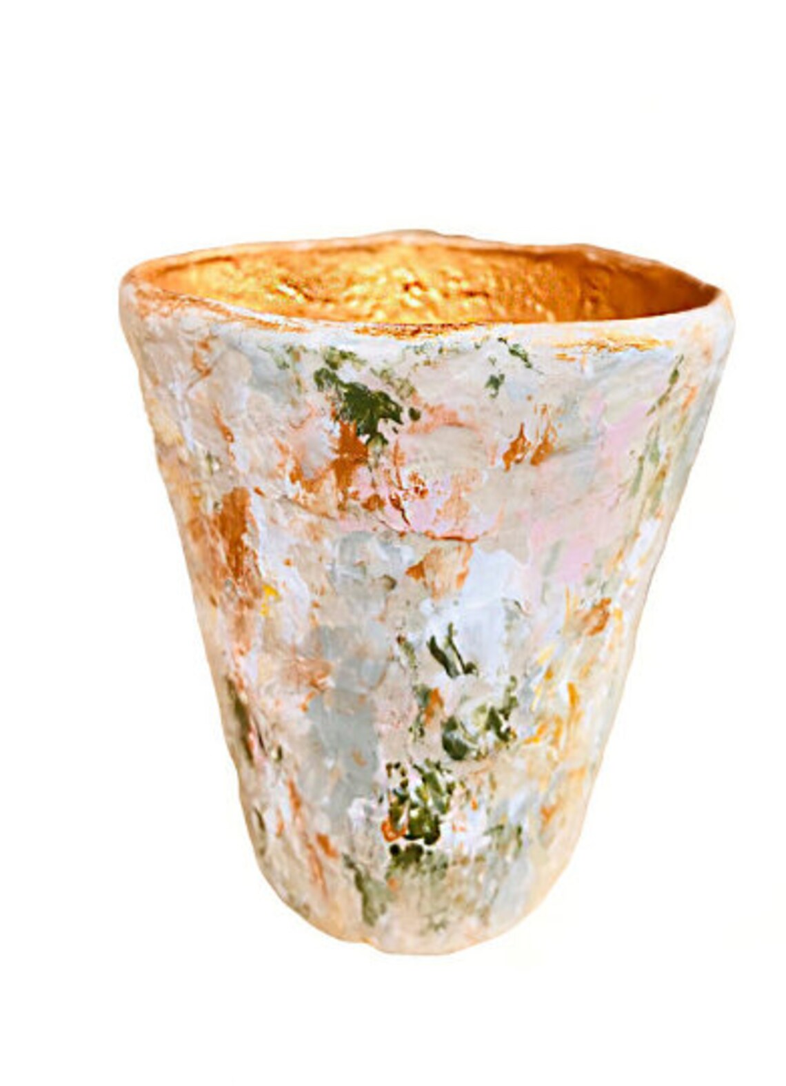 Paper Mache Pen Holder Handpainted Abstraction Print Cup for | Etsy