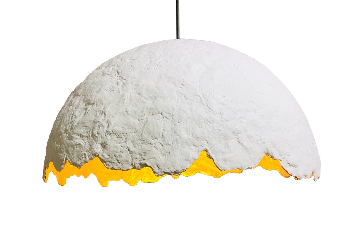 Paper mache Lamp Sphere industrial ball Pendant Modern Light | Etsy