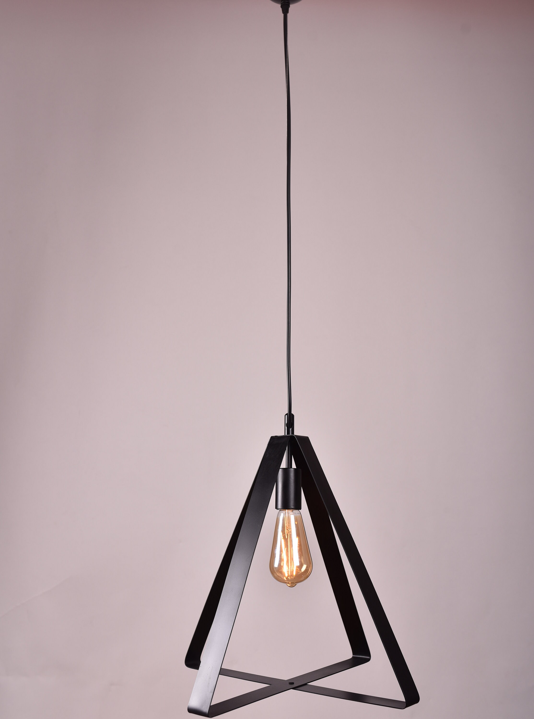 Metal Pyramid Pendant Light, Indastrial Light Fixture - Etsy