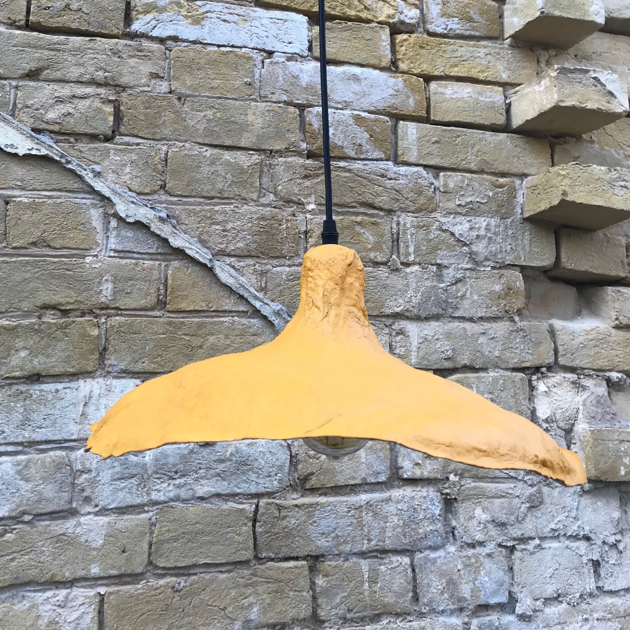 Pendant Yellow Unique Lighting Hanging Industrial Light for Living Room ...
