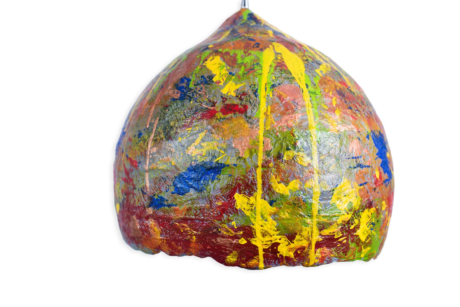Pendant Light Made From Paper Mache Abstract Lamp Shade - Etsy