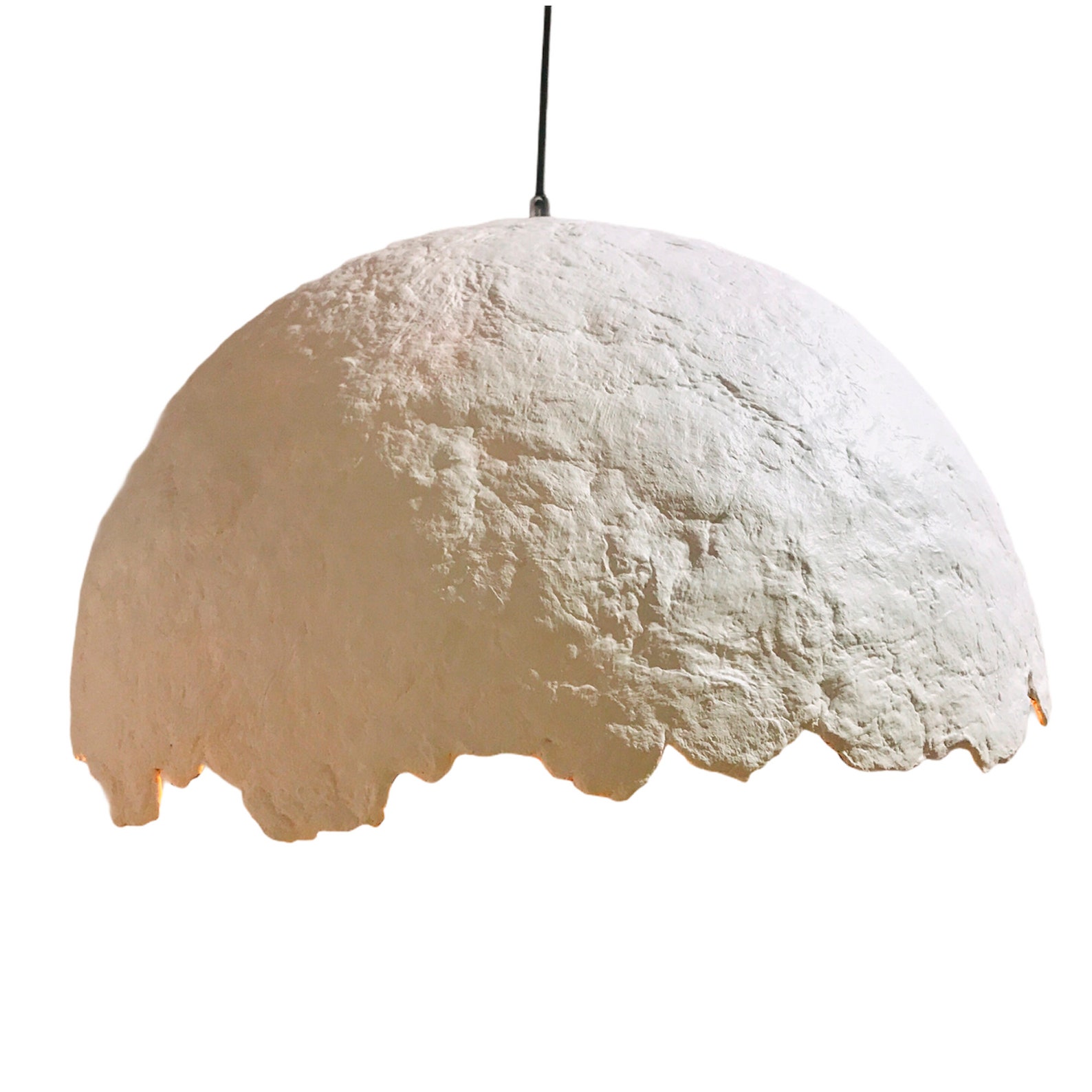 Paper Mache Lamp Sphere Industrial Ball Pendant Modern Light Design Eco ...