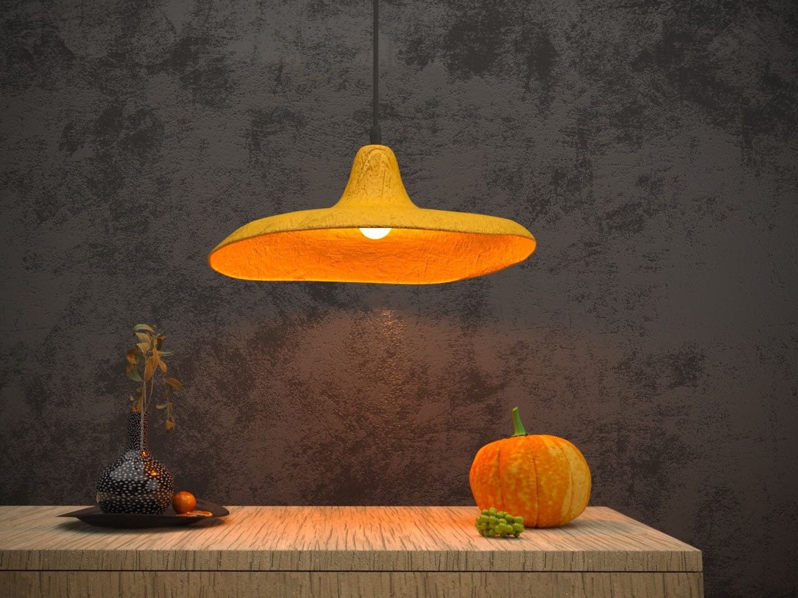 Pendant Yellow Unique Lighting Hanging Industrial Light for Living Room ...