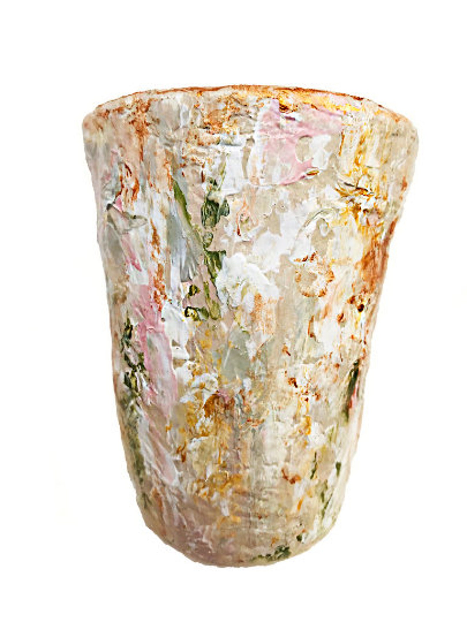 Paper Mache Pen Holder Handpainted Abstraction Print Cup for - Etsy