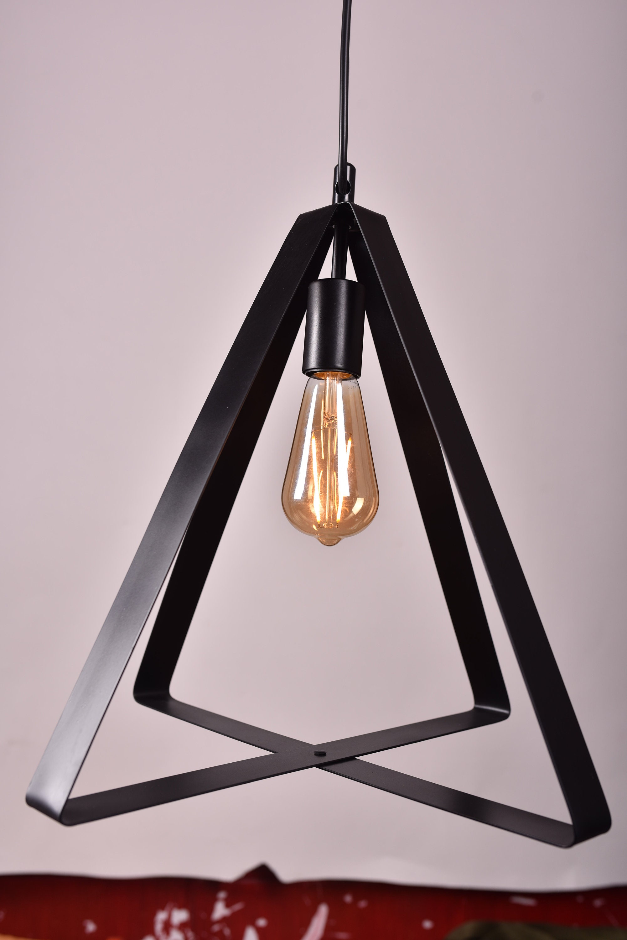 Metal Pyramid Pendant Light Indastrial Light Fixture - Etsy