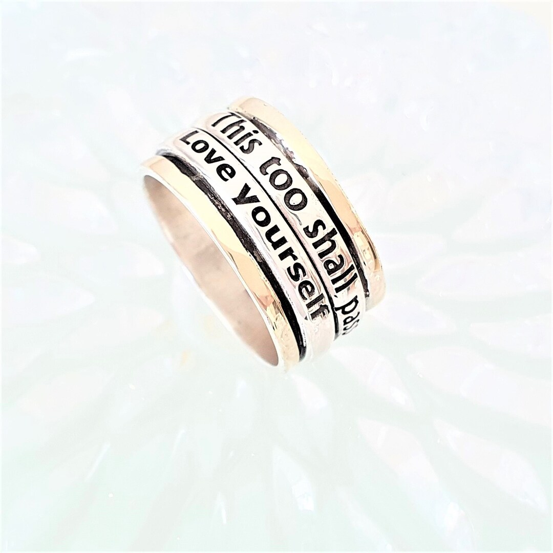 Personalized Spinner Ring, Custom Engraved Ring, Spinning Ring ...