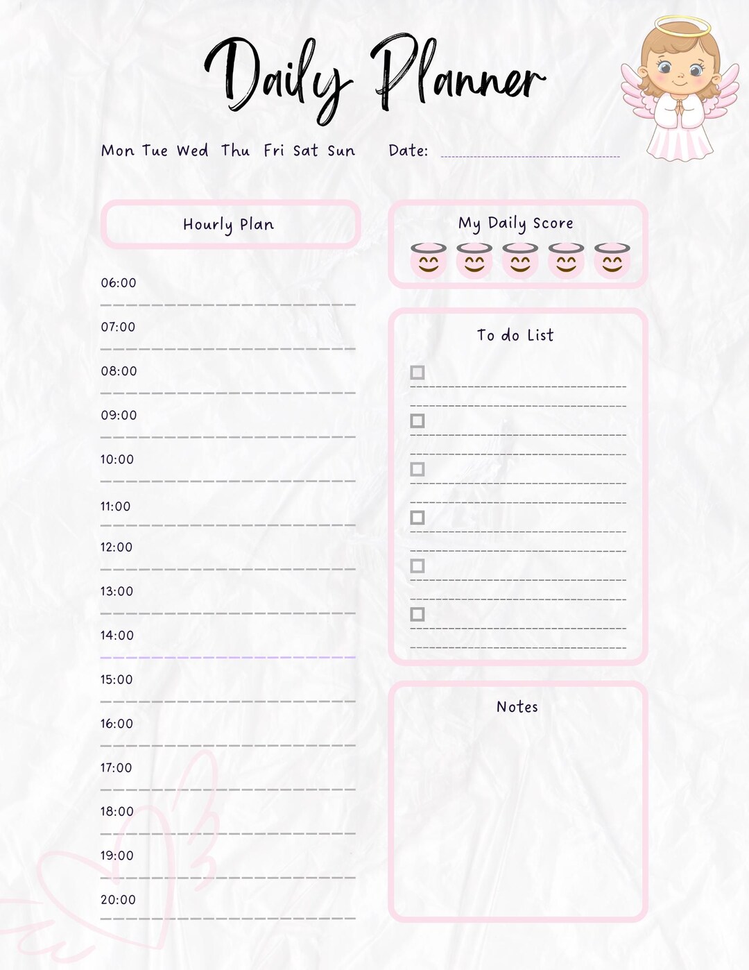 Daily Planner, Printable, Angel, Digital Download, Christian, Religious ...