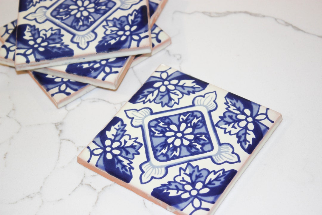 Mediterranean Tile Coaster Set, Tile Coasters, Custom Coaster Set ...