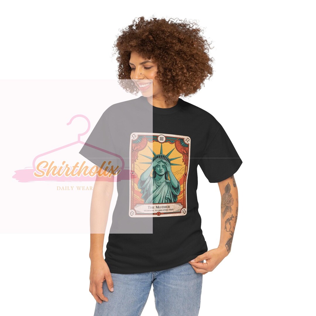 Mourning Liberty" Statue of Liberty Tarot T-shirt - Pro-democracy, Anti ...
