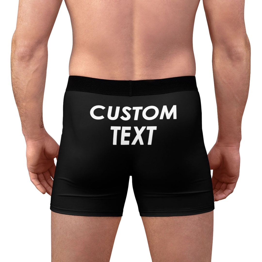 Personalized Boxer Briefs: Custom Text Underwear, Husband Gift - Etsy