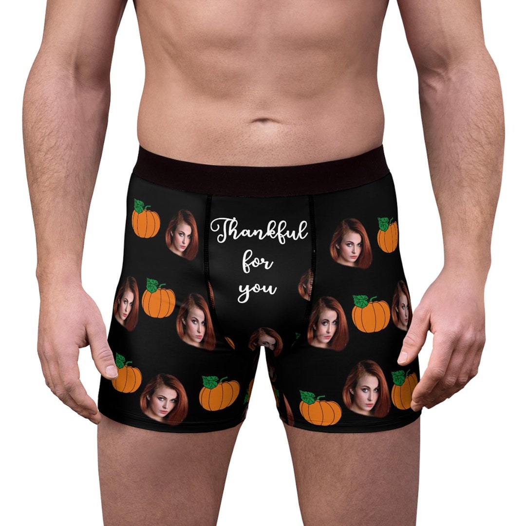 Personalized Boxers Briefs With Picture Thanksgiving Gift Halloween ...