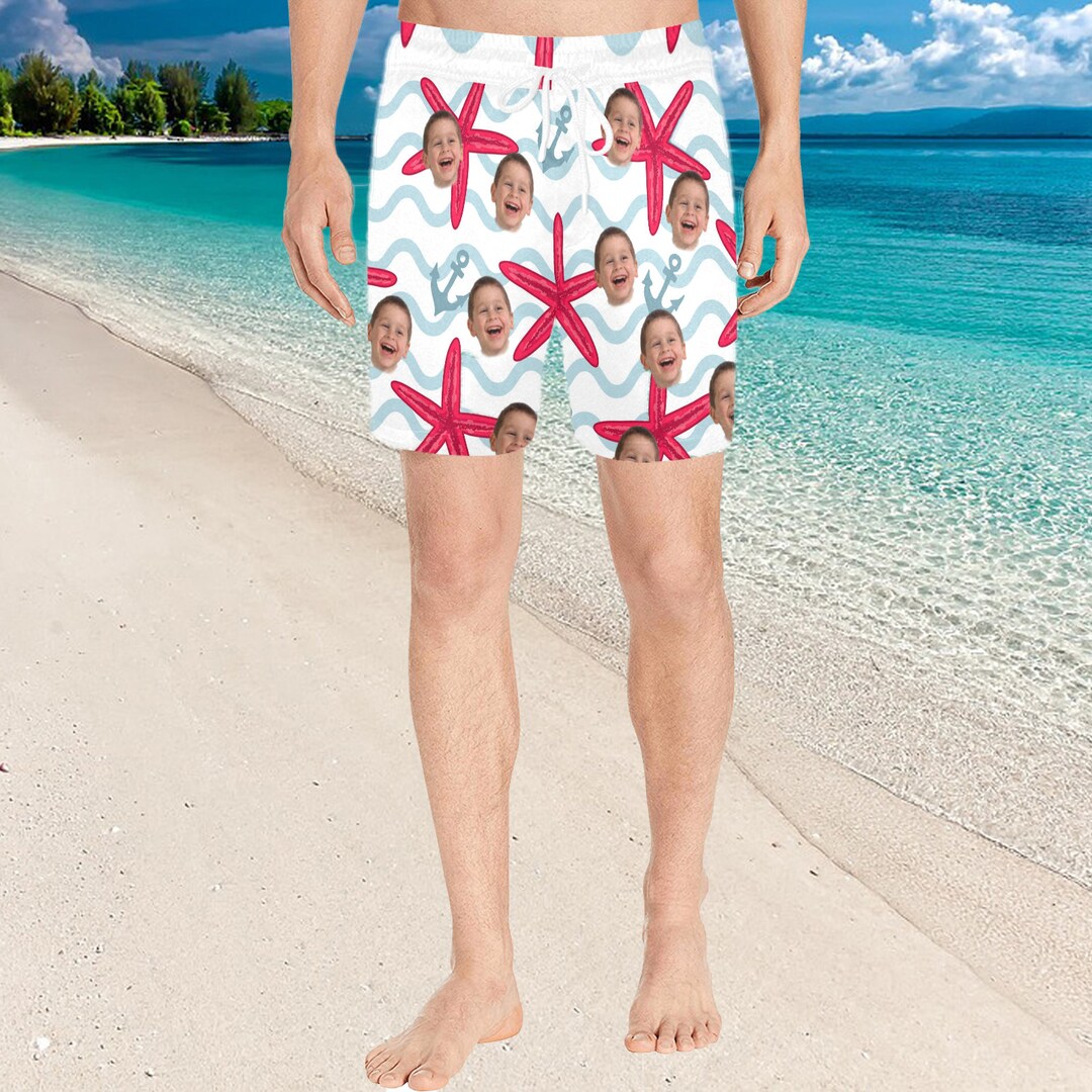 Custom Swim Trunks With Face, Custom Face Swim Shorts, Custom Photo ...