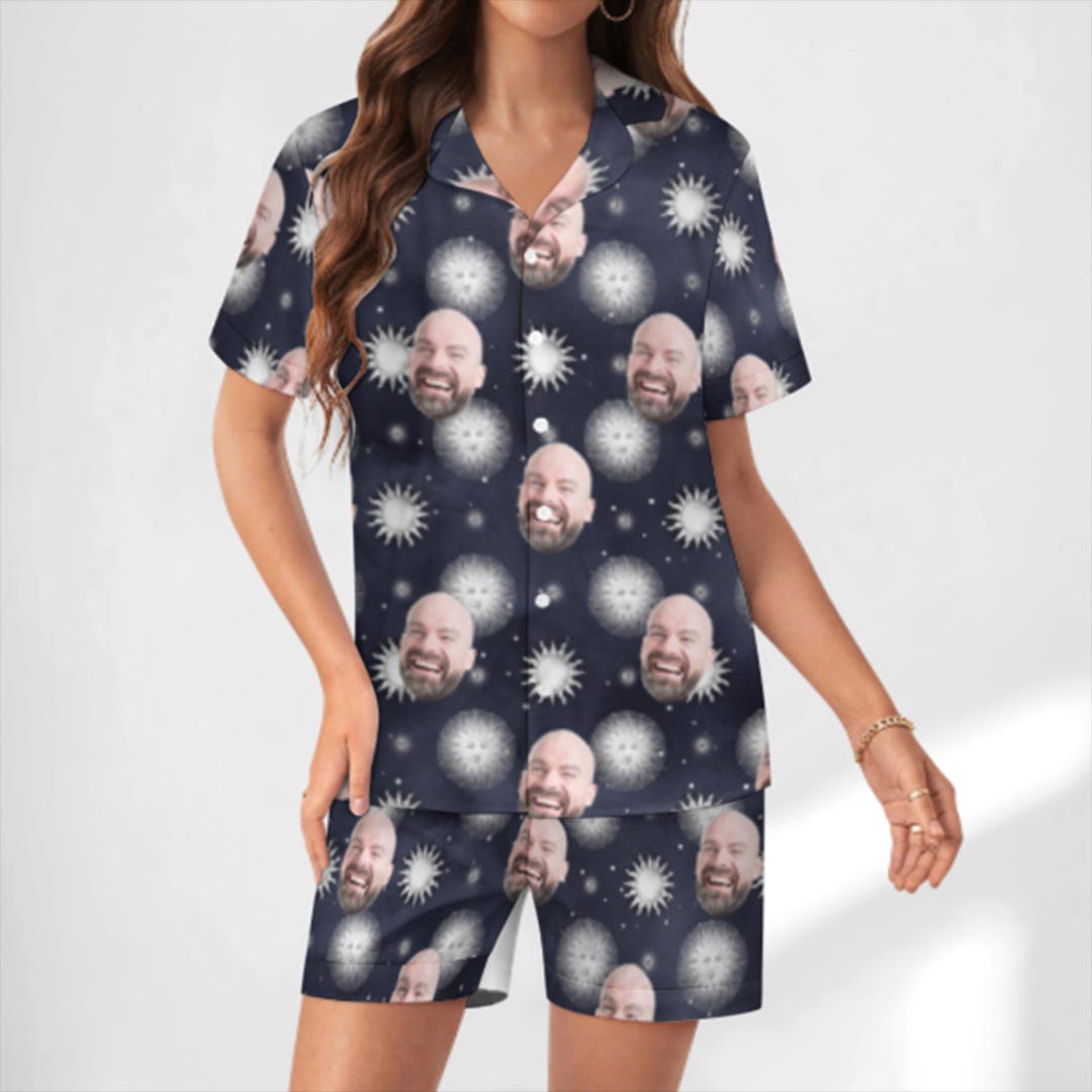 Custom Pajamas, Satin Pajama Set, Personalized Women's Short Pajama Set ...