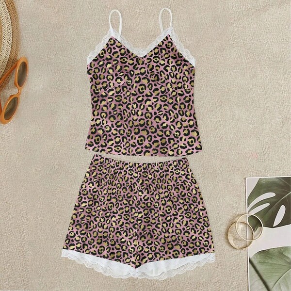 Leopard Satin Pajamas - Etsy