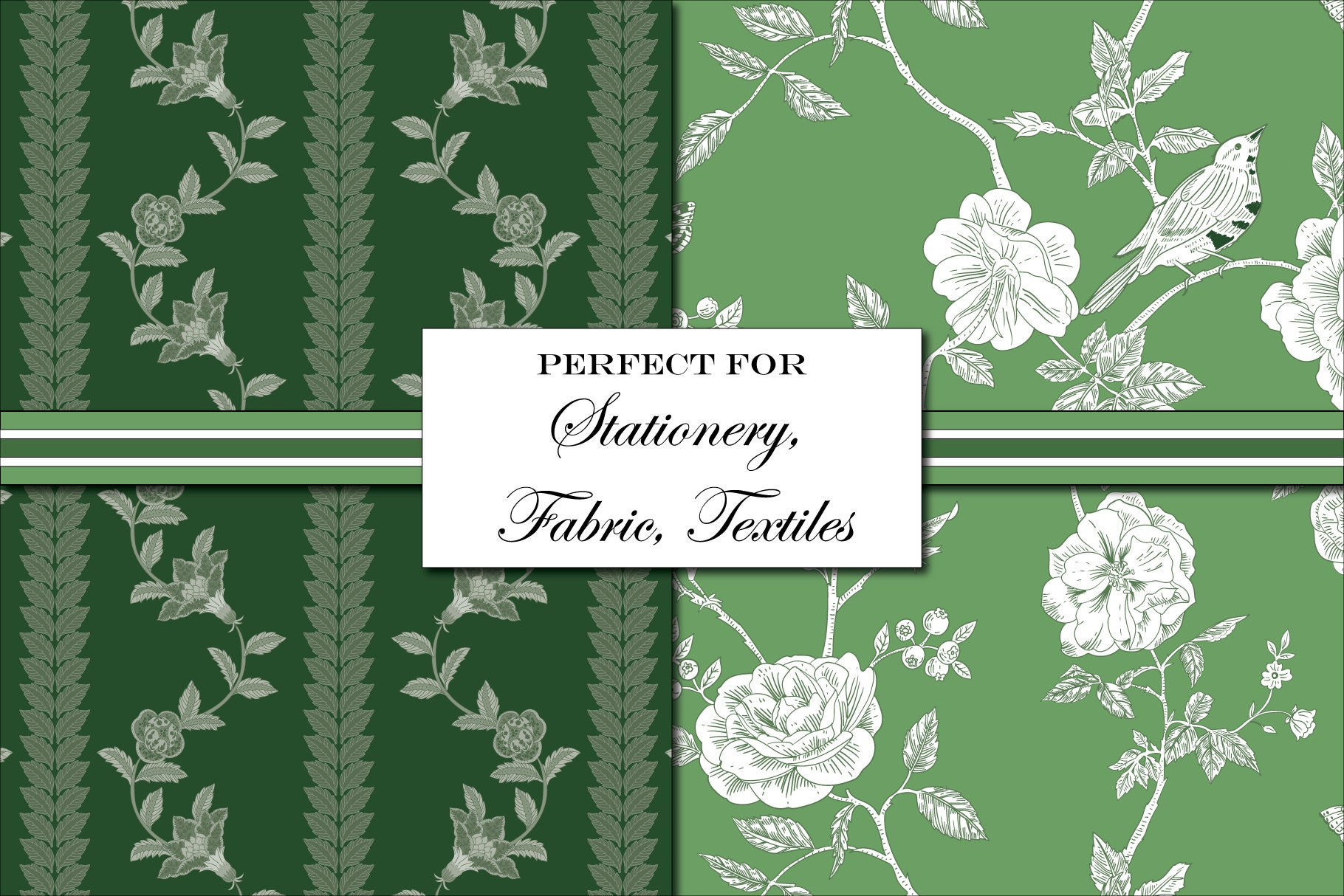 Toile De Jouy Patterns Seamless Patterns Digital Papers Green Toile Pattern For Textiles Paper