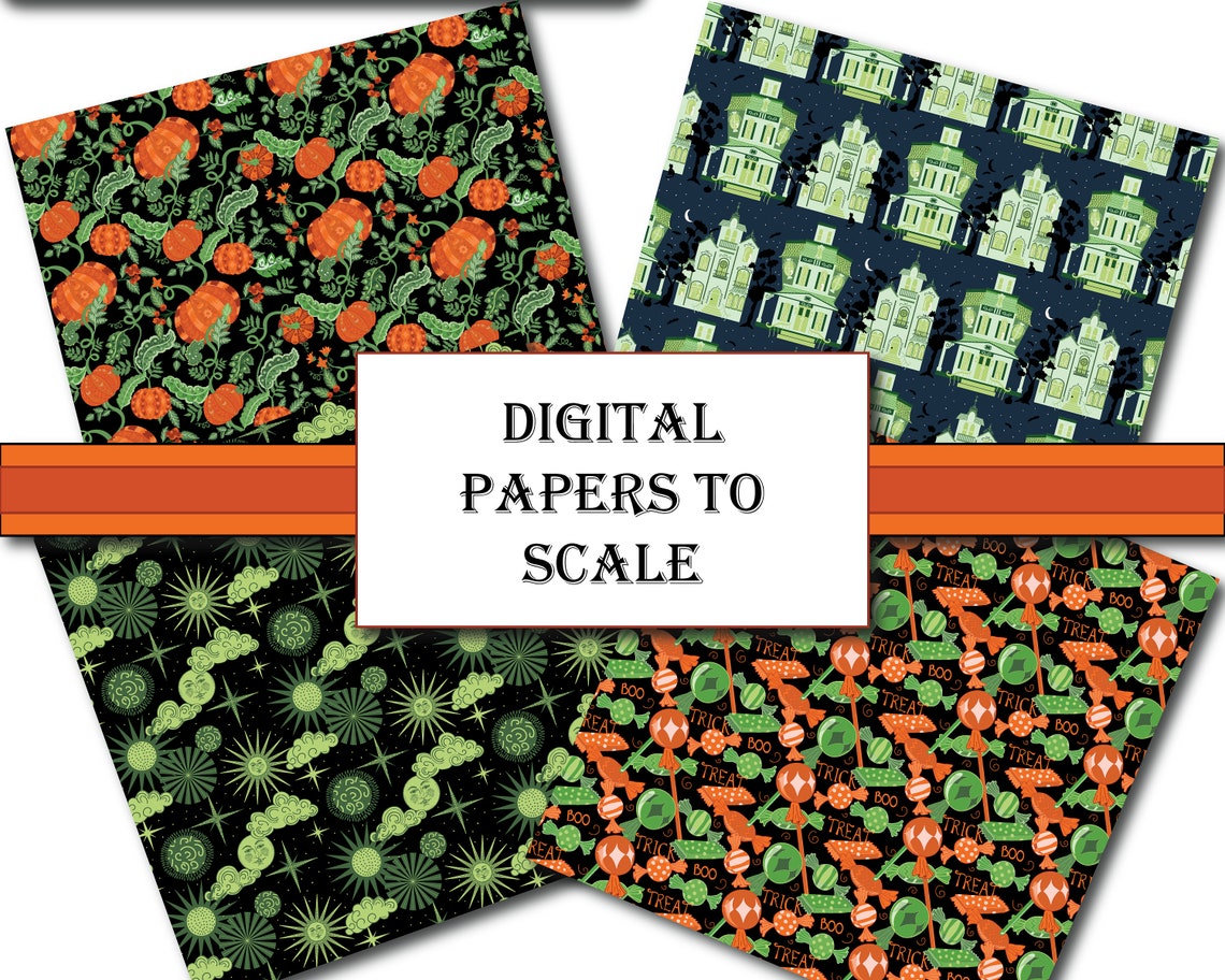 Halloween Digital Papers Repeat Pattern Papers PNG Designs - Etsy