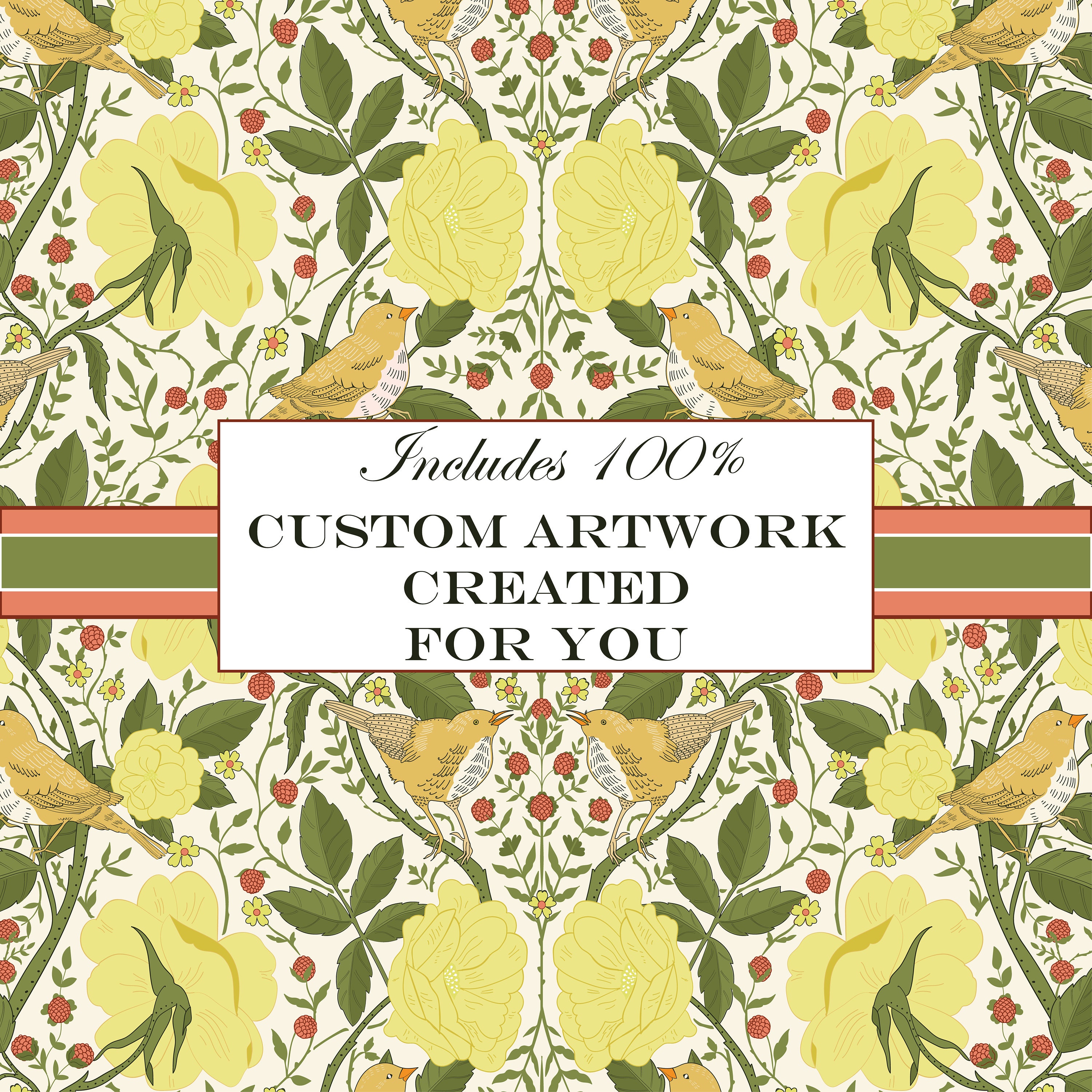 Custom William Morris Pattern Design: Arts and Crafts Fabric, Wallpaper ...