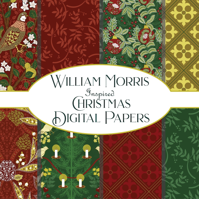 Christmas Digital Paper - Etsy