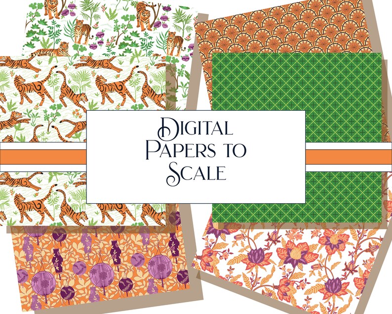 Chinoiserie Digital Papers Tiger Theme Tiger Wallpaper - Etsy