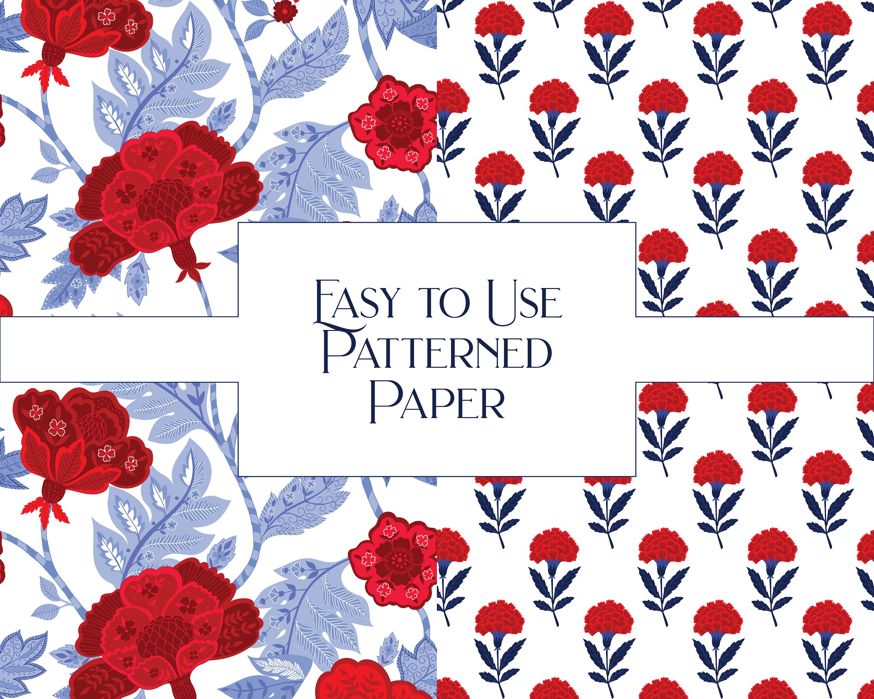 Red and Blue Digital Papers Boho Folk Patterns Seamless - Etsy