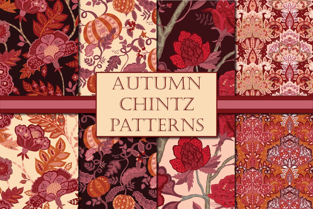 Autumn Digital Papers - Fall Patterns - Chintz Patterns - Repeat ...