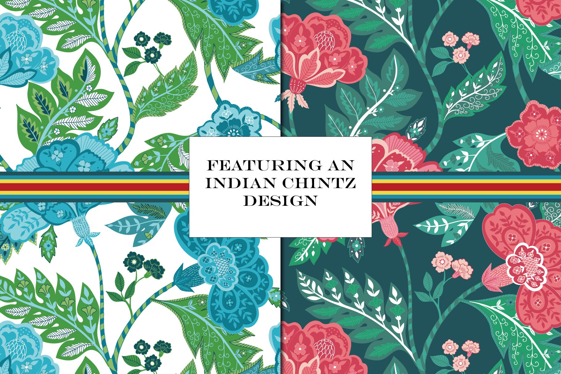 Rainbow Digital Paper Bundle, Chintz Digital Papers, Multi-colored Digital Paper Pack, Indian ...