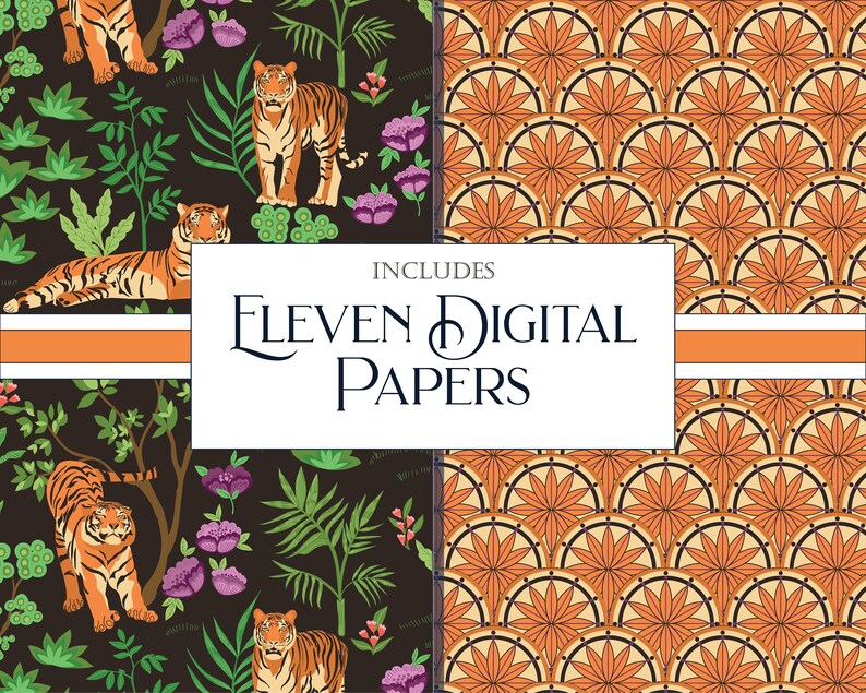 Chinoiserie Digital Papers Tiger Theme Tiger Wallpaper - Etsy
