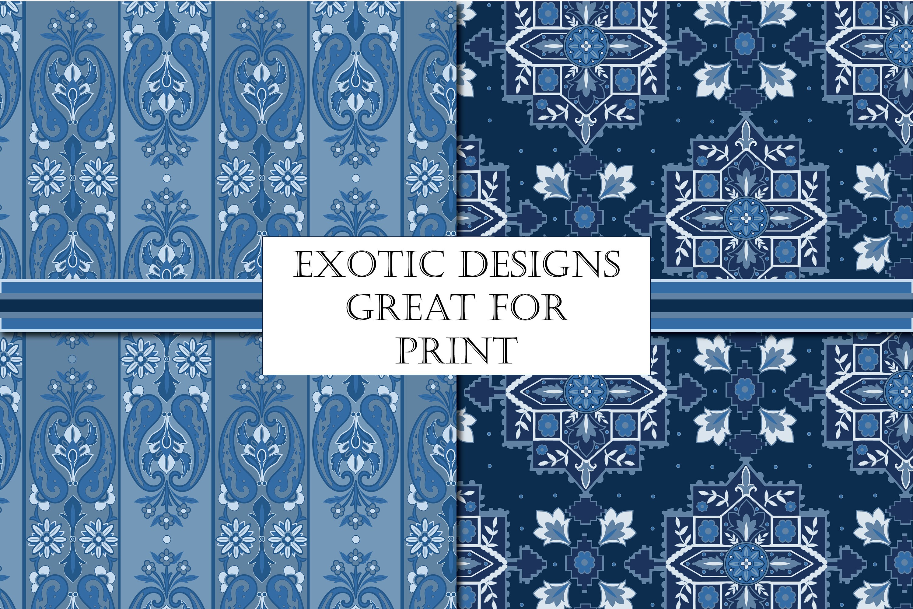 Persian Digital Papers - Blue and White Digital Papers - Iranian ...