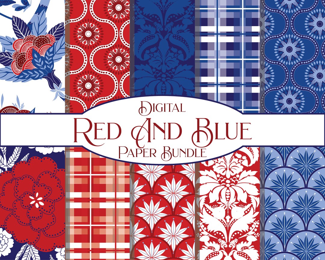 Red White Blue Digital Papers, Patriotic Digital Papers, Digital ...