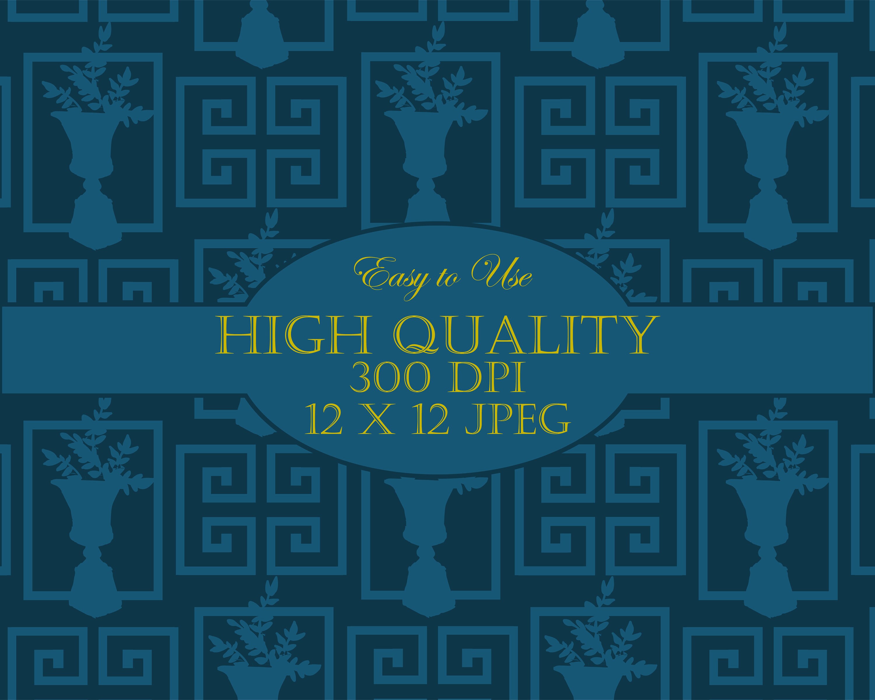 Modern Victorian Pattern Bundle in Yellow/blue, Garden Pattern Bundle ...