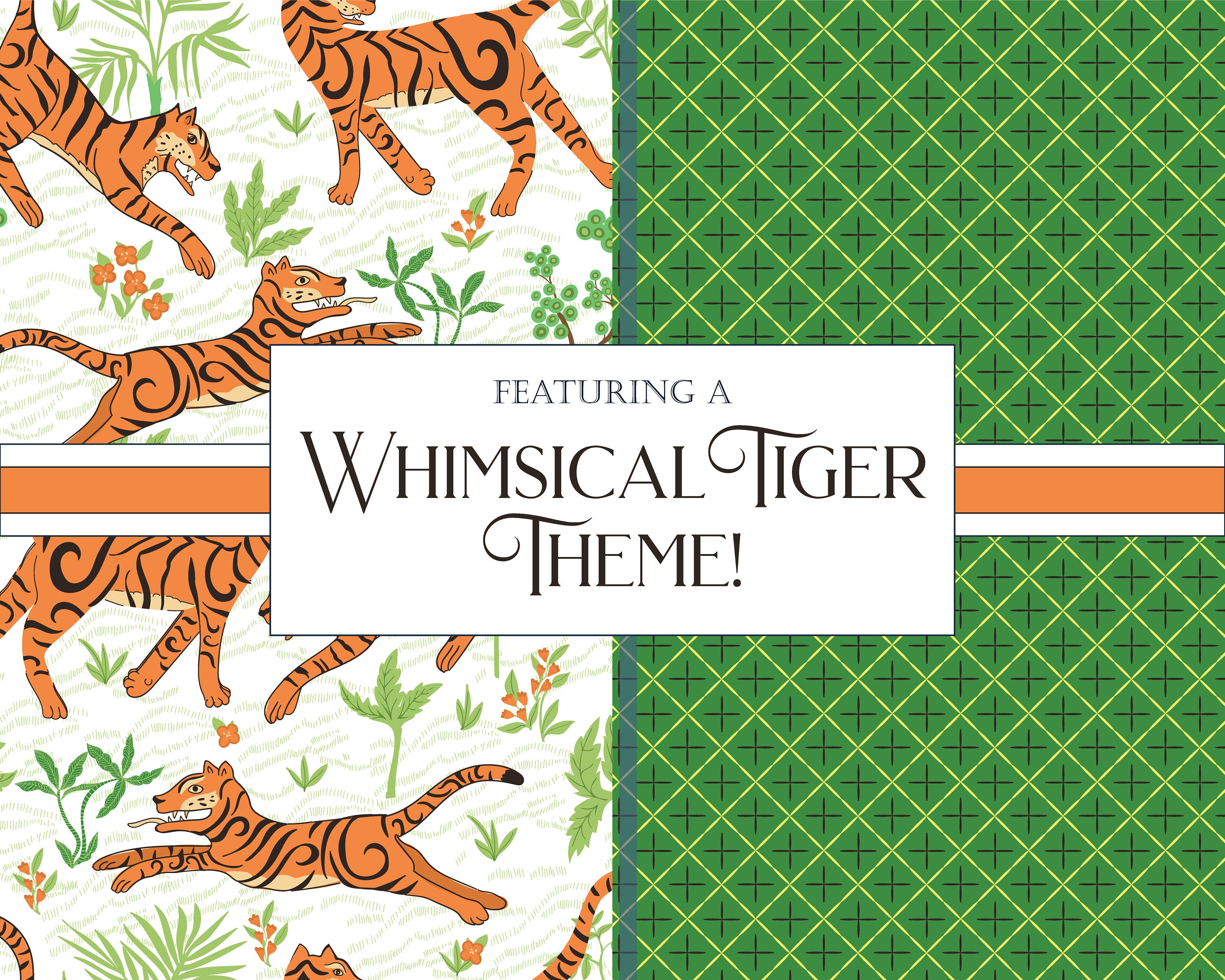 Chinoiserie Digital Papers Tiger Theme Tiger Wallpaper - Etsy