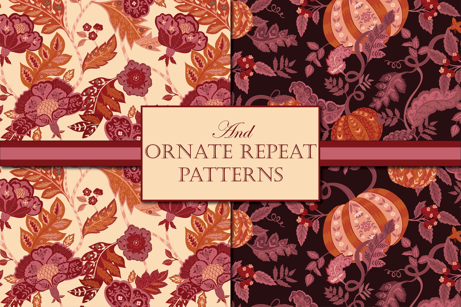 Autumn Digital Papers Fall Patterns Chintz Patterns Repeat Pattern Designs Printable Paper ...