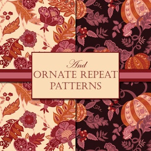 Autumn Digital Papers Fall Patterns Chintz Patterns Repeat Pattern Designs Printable Paper ...