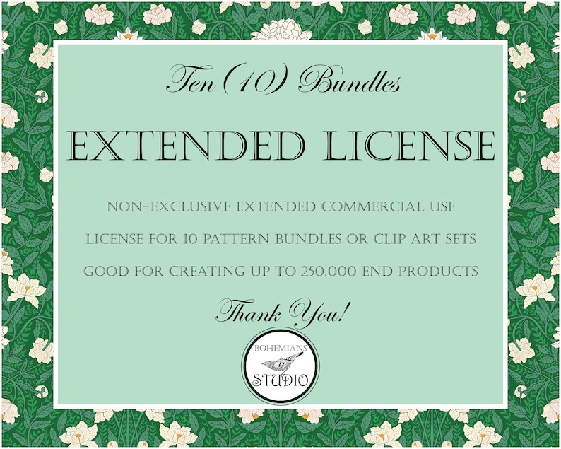 Commercial License for Ten (10) Pattern Bundles - Commercial Extender ...