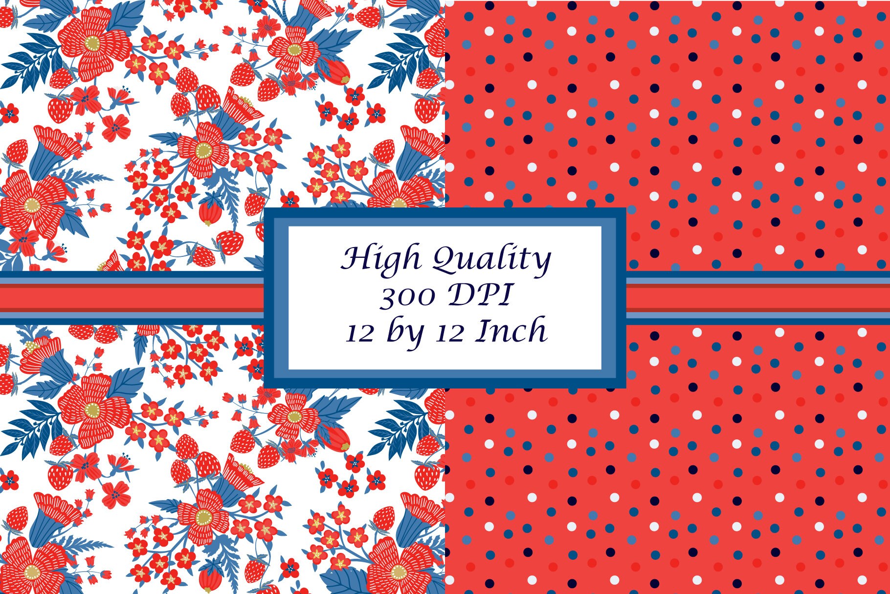 Red White and Blue Patterns, Digital Papers, Independence Day, Fourth ...
