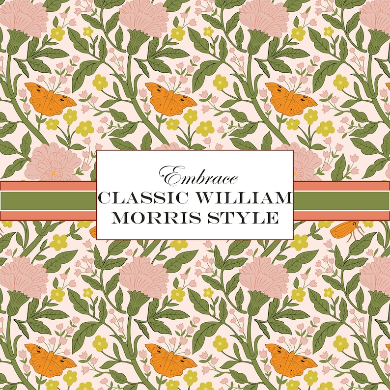 Custom William Morris Pattern Design: Arts and Crafts Fabric, Wallpaper ...