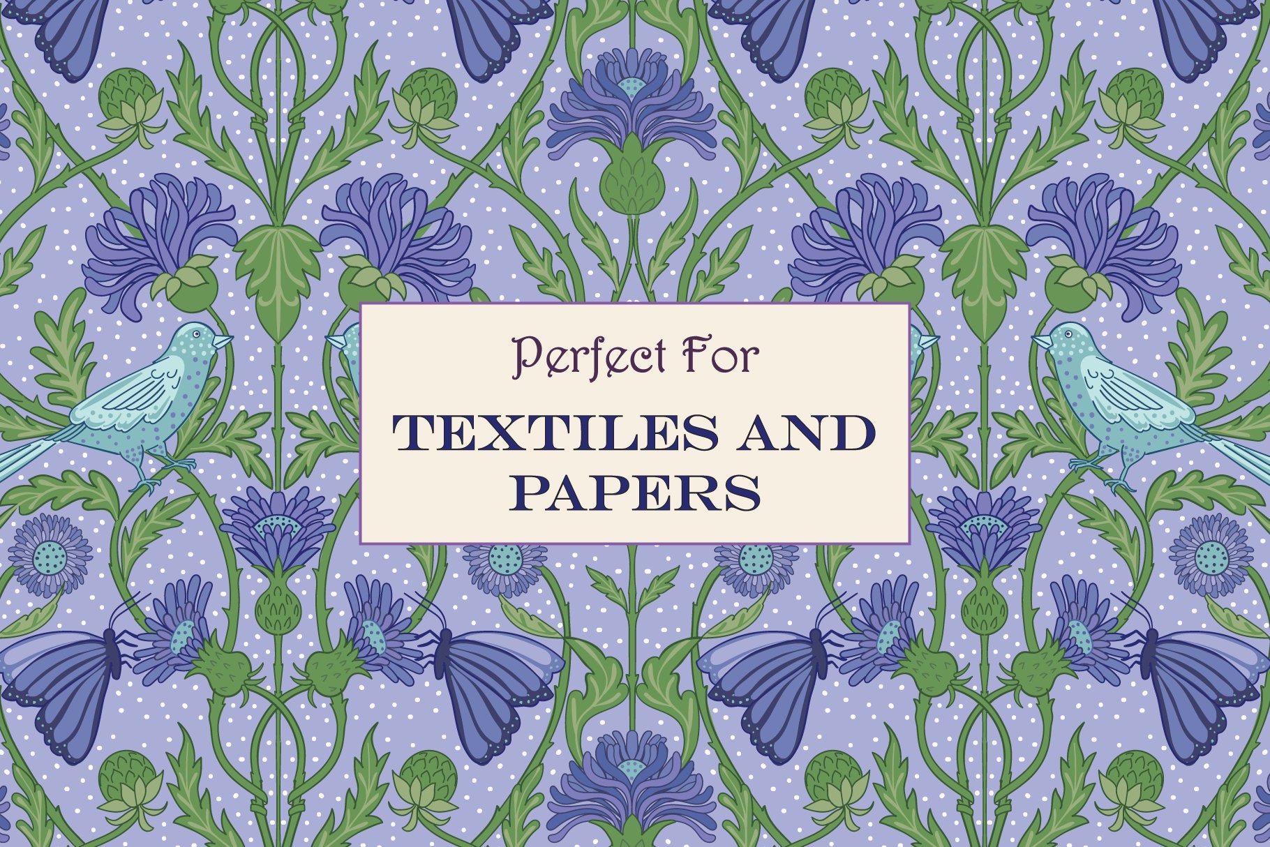 William Morris Thistle Patterns Pink and Blue Repeating Patterns, Seamless Patterns Digital ...