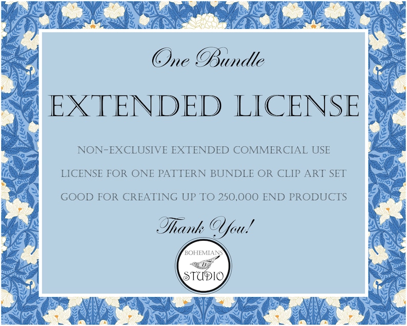 Commercial License: Pattern or Clip Art Bundle (up to 250,000 Products ...