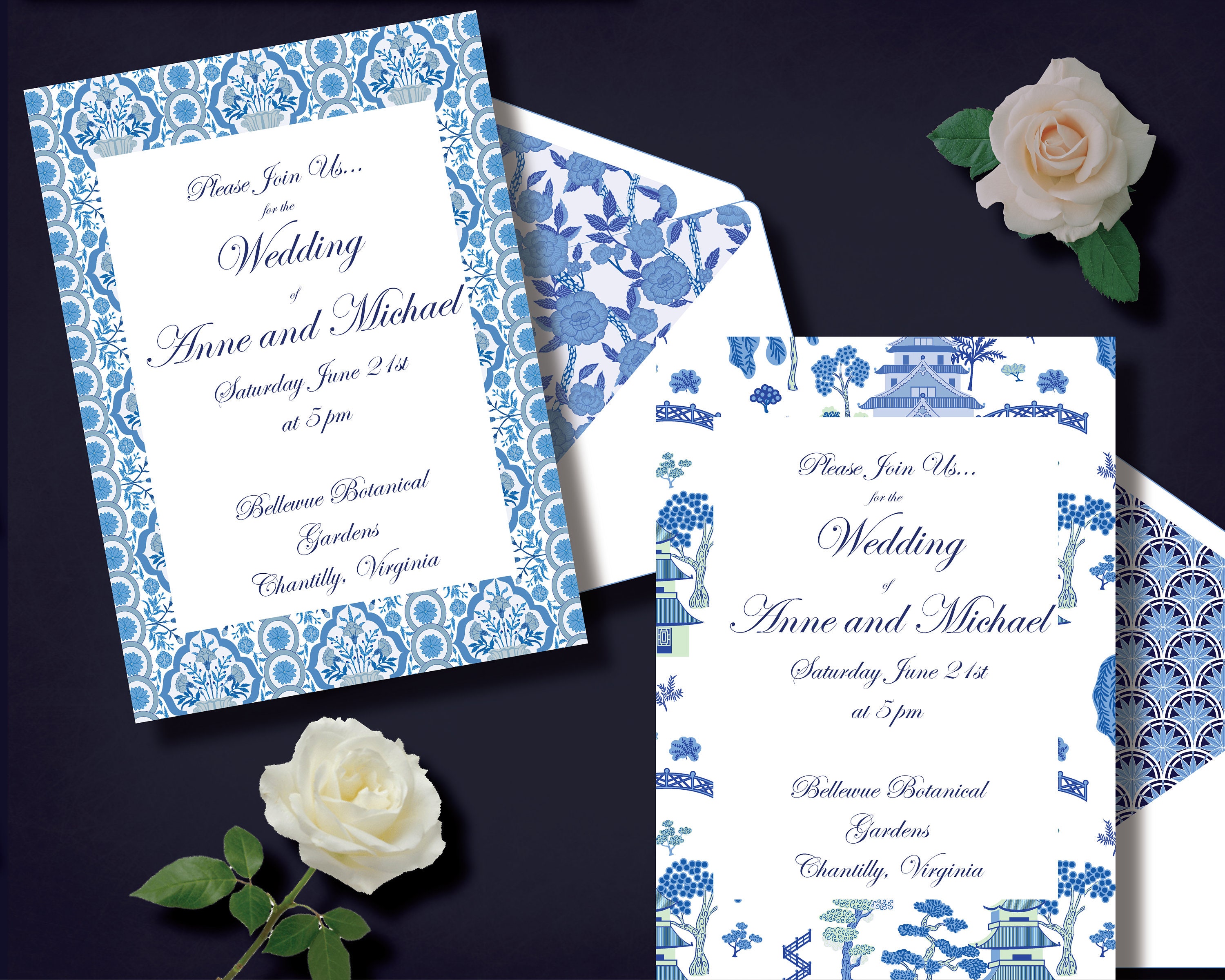 Chinoiserie Digital Paper, Blue and White Patterns, Repeat Patterns ...