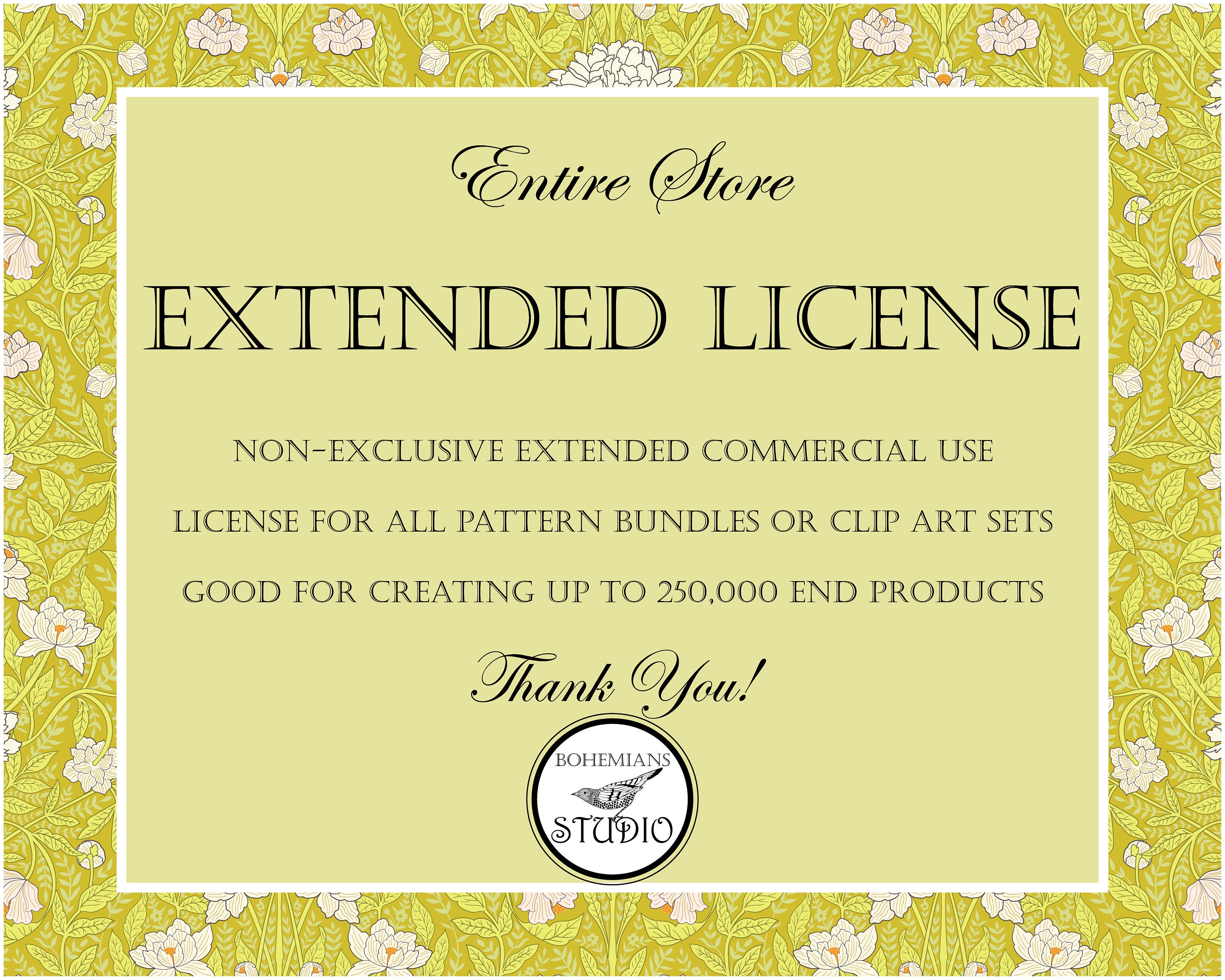 Commercial License for Entire Store - ALL PRODUCTS - Extended 250,000 ...