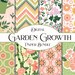 Pink and Green Scrapbooking Digital Paper, Garden Tools, Garden Flowers ...