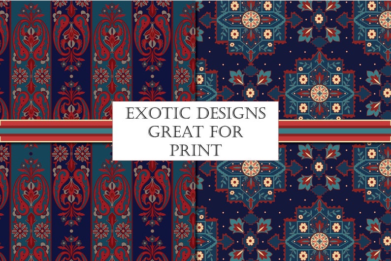Persian Style Digital Papers - Persian Rug Design - Persian Printable ...