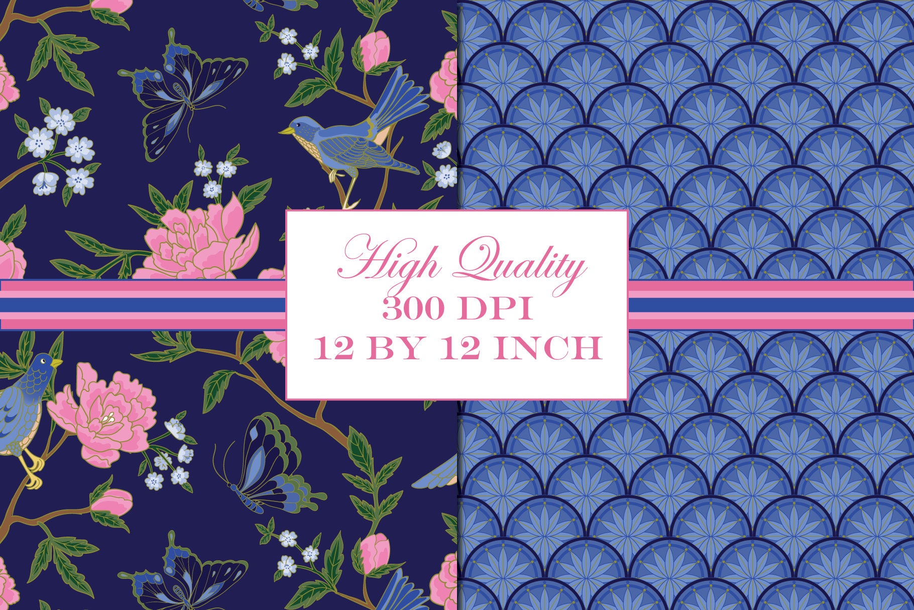 Chinoiserie Digital Papers Cloisonne Style Papers Porcelain Design ...