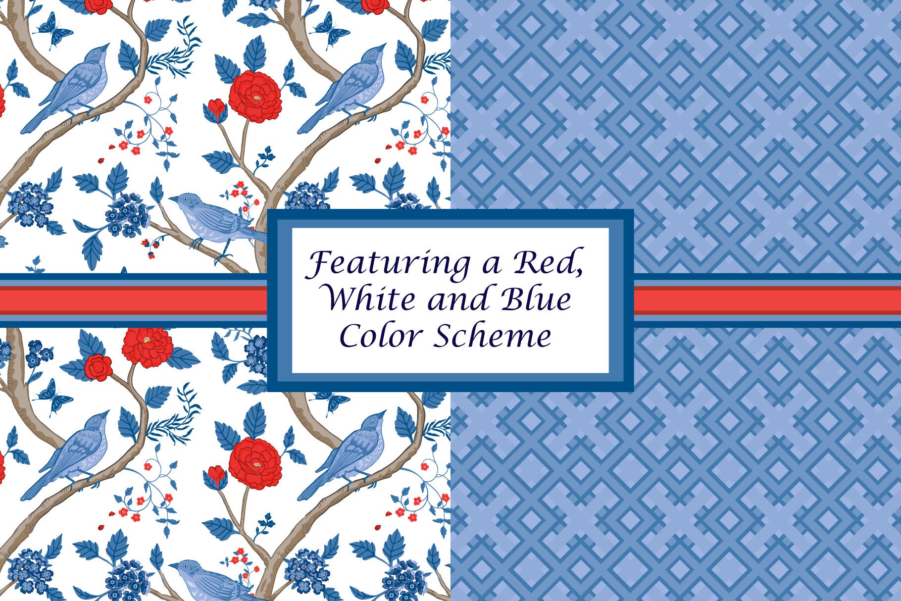 Red White and Blue Patterns, Digital Papers, Independence Day, Fourth ...